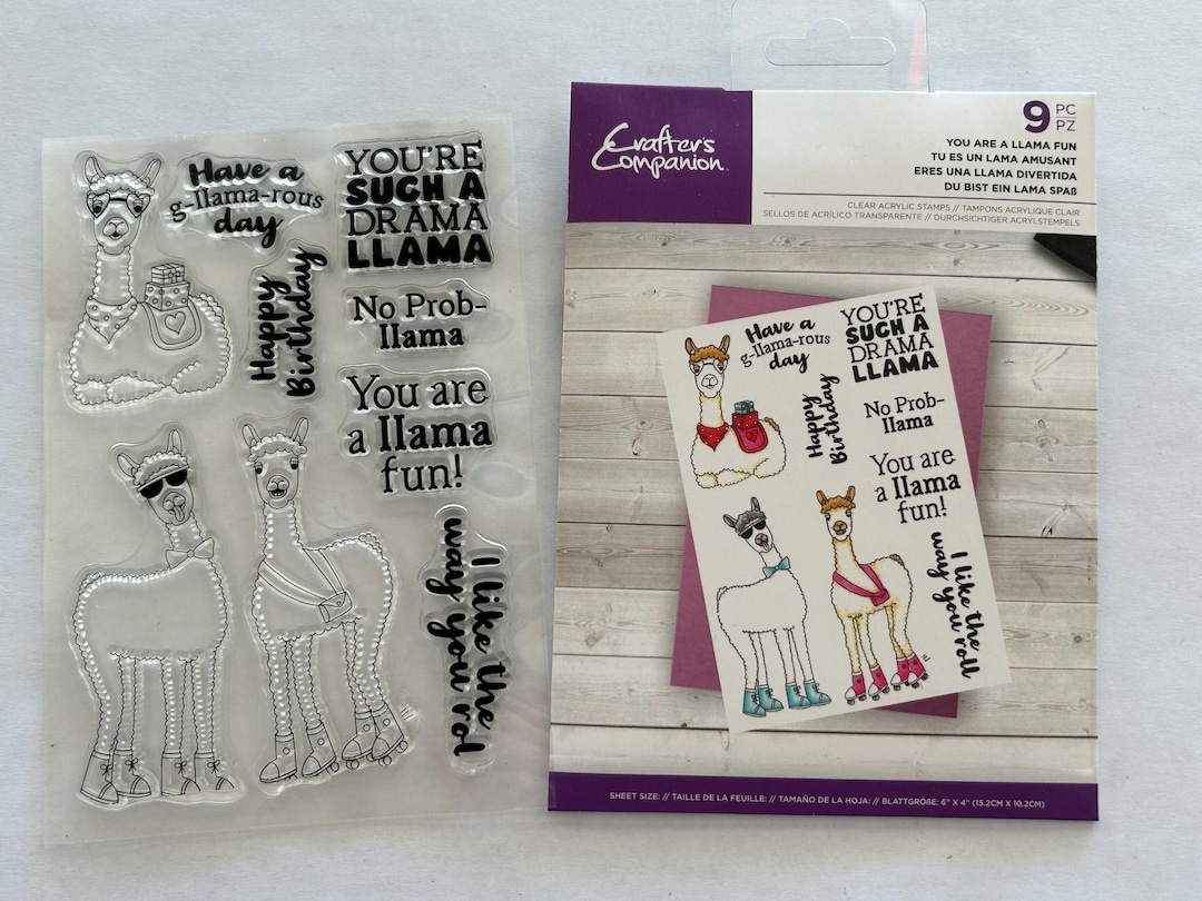 Clear Stamp Set - You Are A Llama Fun - 9 Piece Set, Crafter's ...