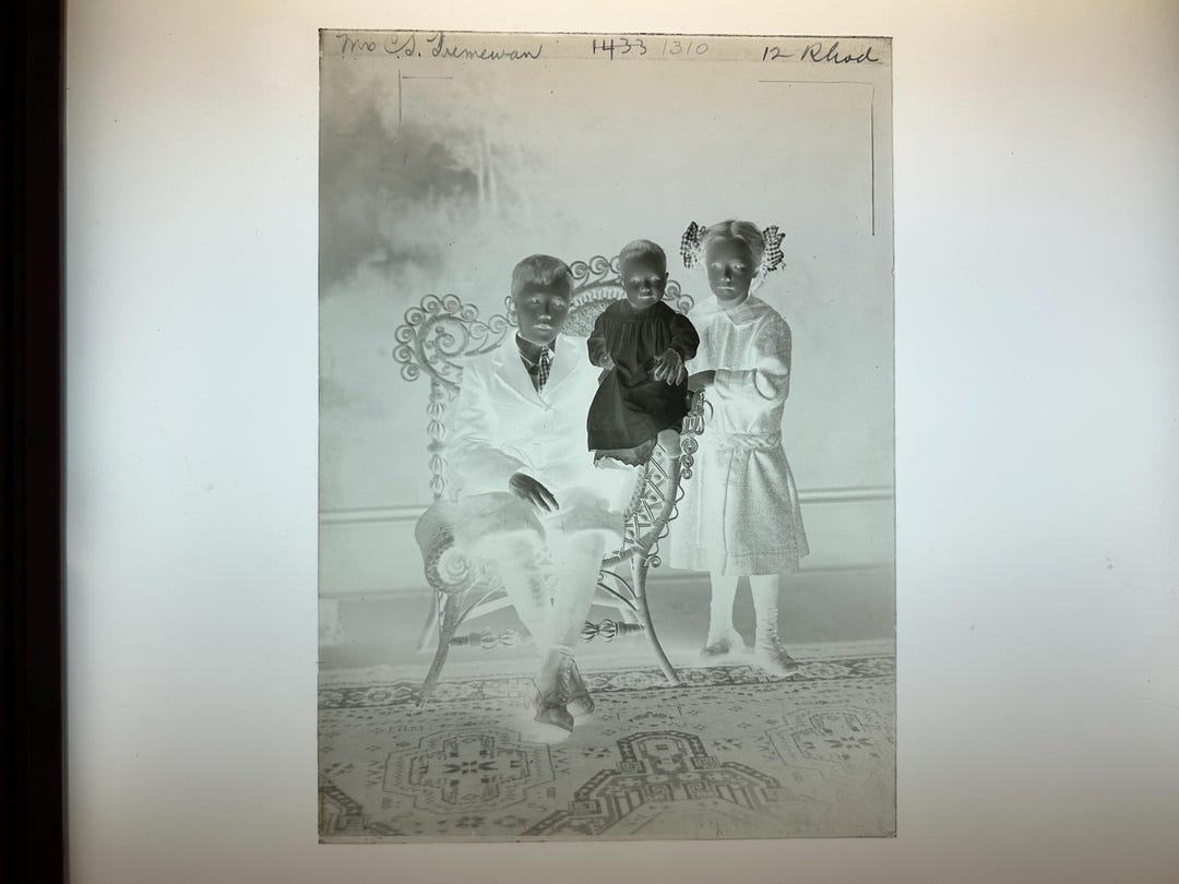 Antique Glass Photo Negative - Dry Plate - Early 1900s - Portrait of ...
