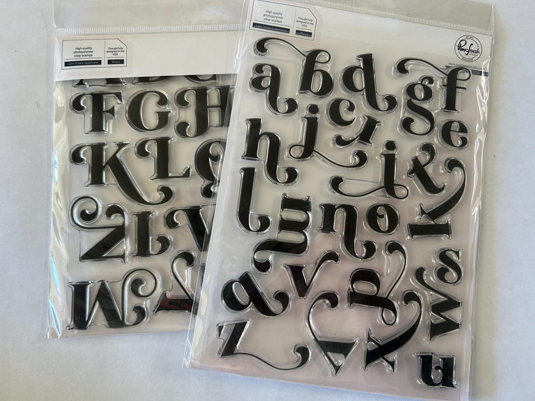 2 Sets Clear Stamps - Lea's Ornate Alphabet Upper and Lower Case ...
