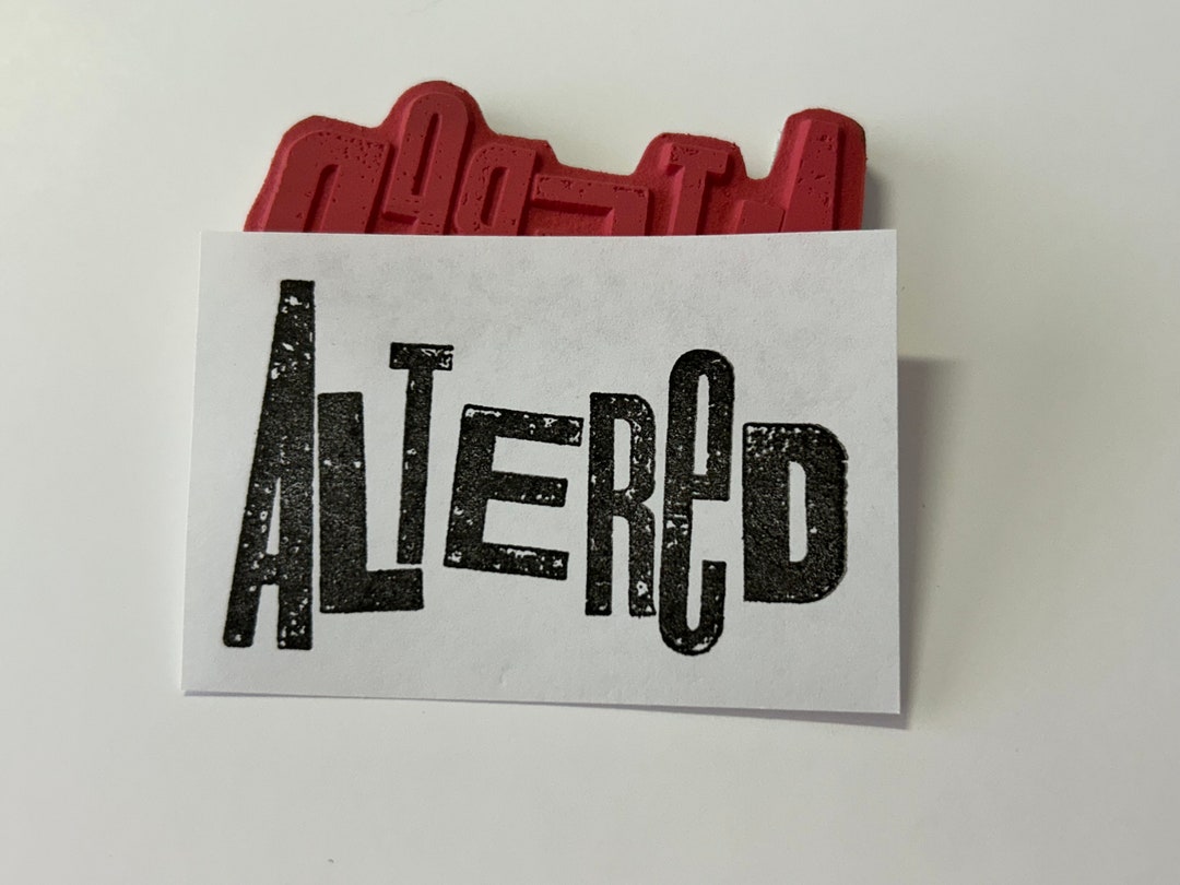 Handmade Rubber Stamp - ALTERED Stamp, Mixed Letterpress Type Font ...