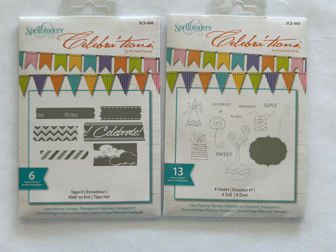 2 Sets Clear Polymer Stamps - Spellbinders Tape It and Sweet Stamps ...