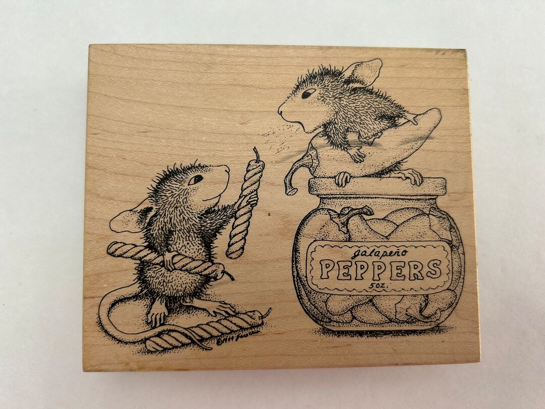 Rubber Stamp House Mouse Stamp Jalapeno Peppers Stampa Rosa 90, 1998 ...