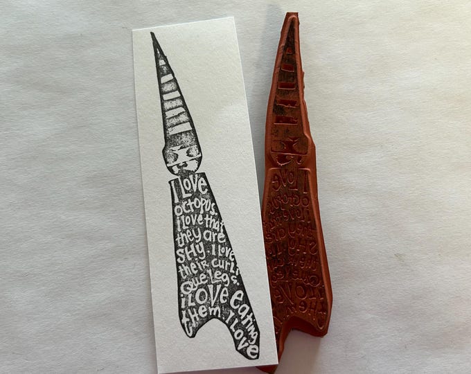 Rare Rubber Stamp - Zettiology Octopus Quote Figure With Striped Hat ...