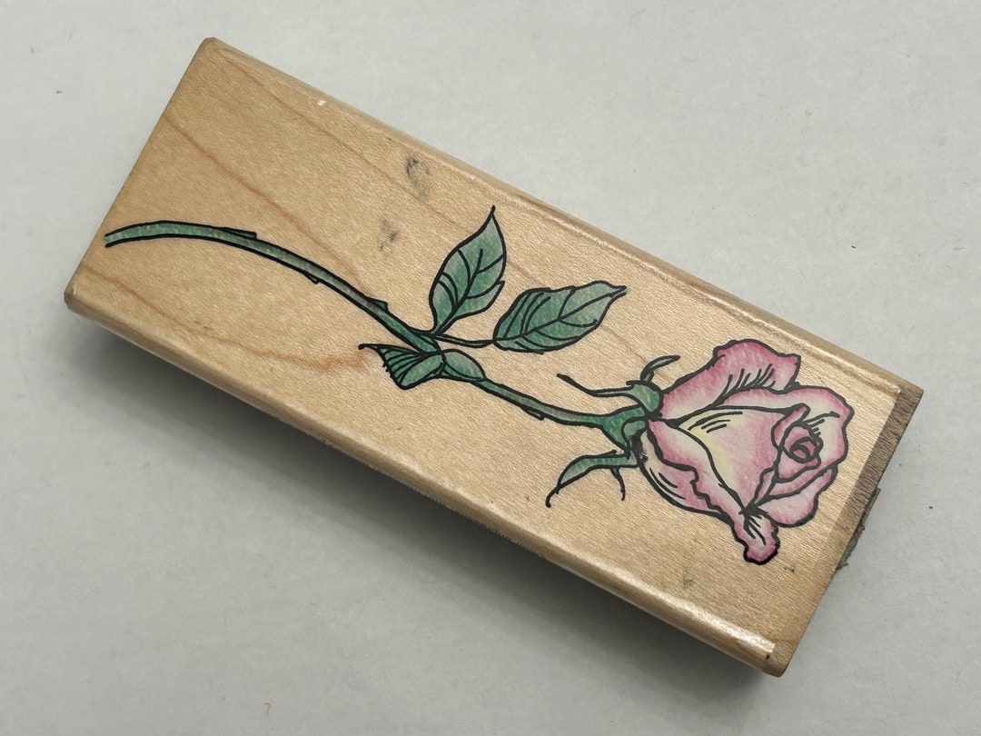 Vintage Rubber Stamp - Single Rose Stamp - Stampendous Y002, 1998 ...