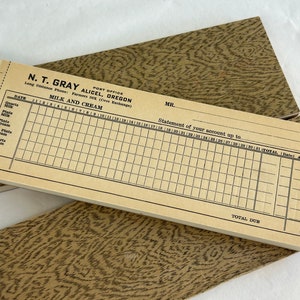 Vintage N. T. Gray Milk & Cream Receipt Order Book Alicel Oregon ...