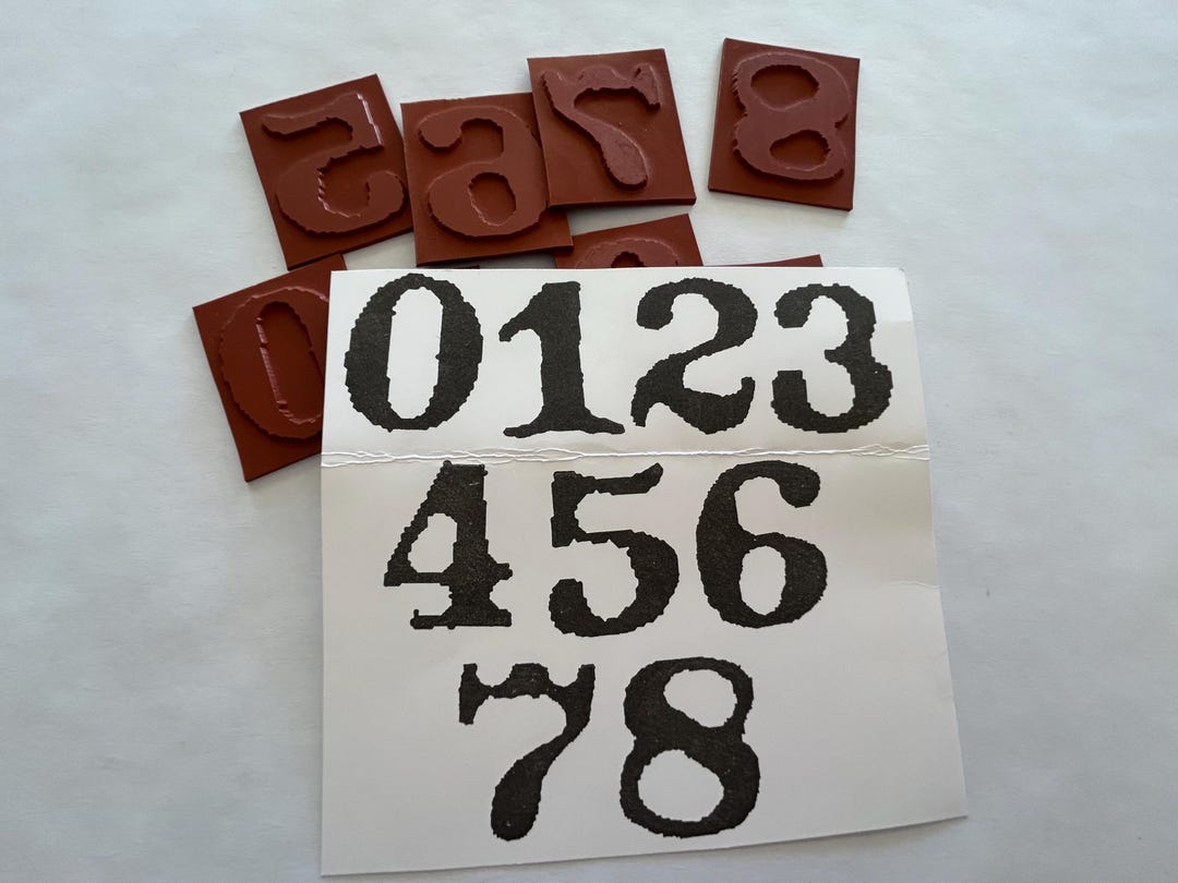 Rubber Stamps - Large Number Stamp Set - 1.875 Inches Tall - Unmounted ...