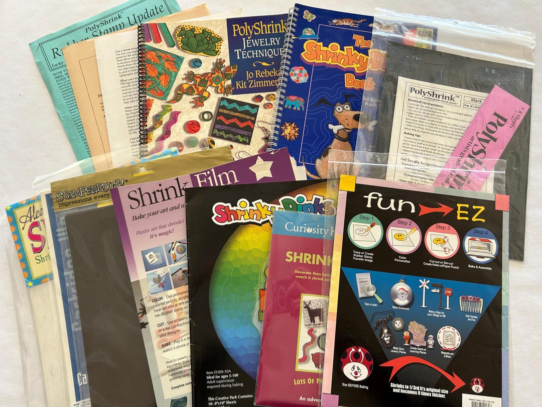Shrink Plastic Destash Lot - Shrinky Dinks, Shrinkable Plastic Sheets ...