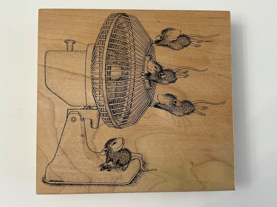 Rubber Stamp House Mouse Stamp Fantastic Mice With Fan Stampa Rosa 231 ...