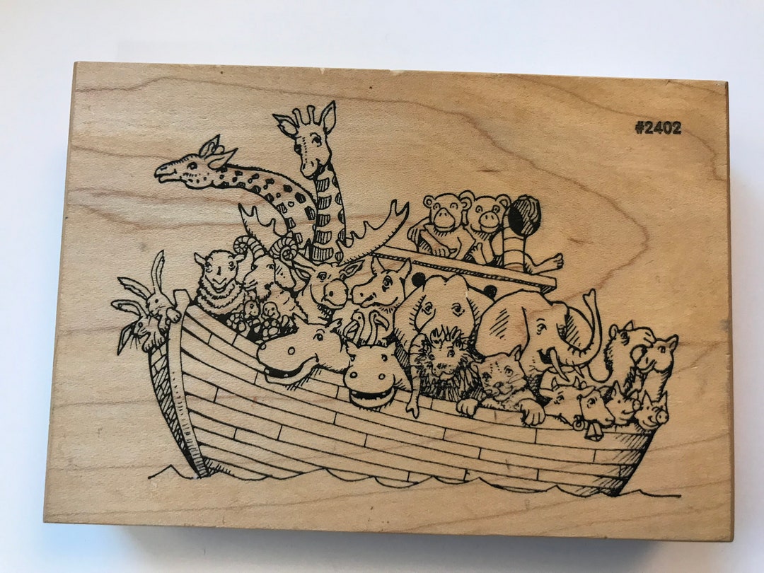 Vintage Rubber Stamp Noah's Ark Stamp Comotion Rubber Stamps 2402 ...