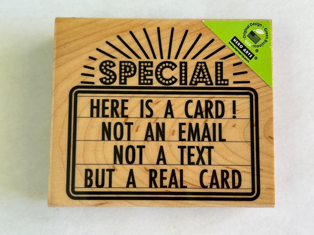 Rubber Stamp Marquee Stamp Her is a Card Not an E-mail but a Real Card ...