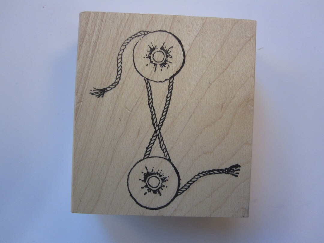 Vintage Rubber Stamp - String Clasp Stamp, Collage Stamp, Junk Journal ...