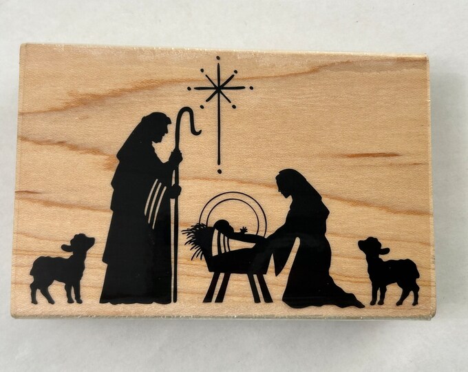 Rubber Stamp - Manger Scene Nativity Stamp, Creche - Stampendous P137 ...