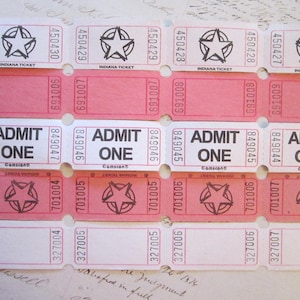250 Carnival Tickets - PINK and WHITE - Blank, Admit ONE, Stars - Etsy