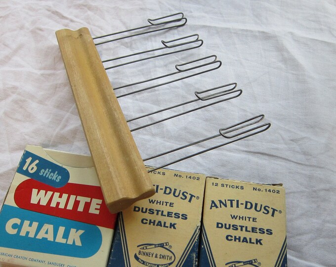Vintage Chalk Holder and Chalk Boxes - for Drawing Lines on Chalkboard ...