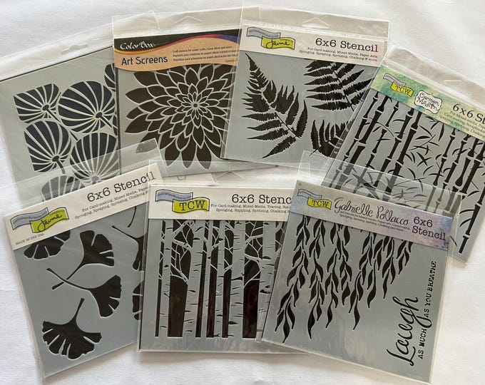 7 Stencils - the Crafters Workshop, Colorbox, Clarity - Flowers, Trees ...