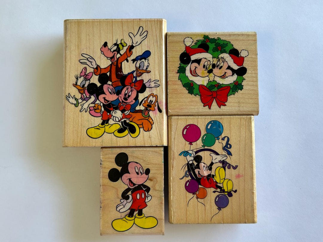4 Rubber Stamps - Mickey Mouse and Friends Character Stamps, Minnie ...