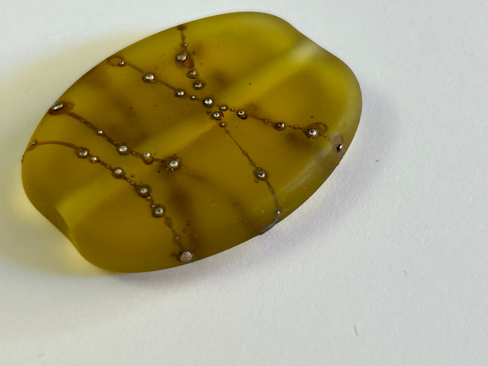 Handmade Artisan Lampwork Bead - Kelp 'sea Glass' Tab Bead, Focal Bead ...