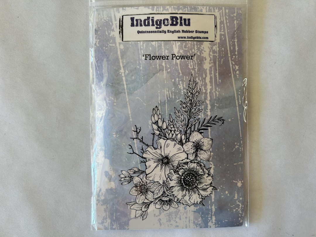 Cling Mount Stamp - Indigoblu FLOWER POWER Stamp IND0375, Flower Stamp ...