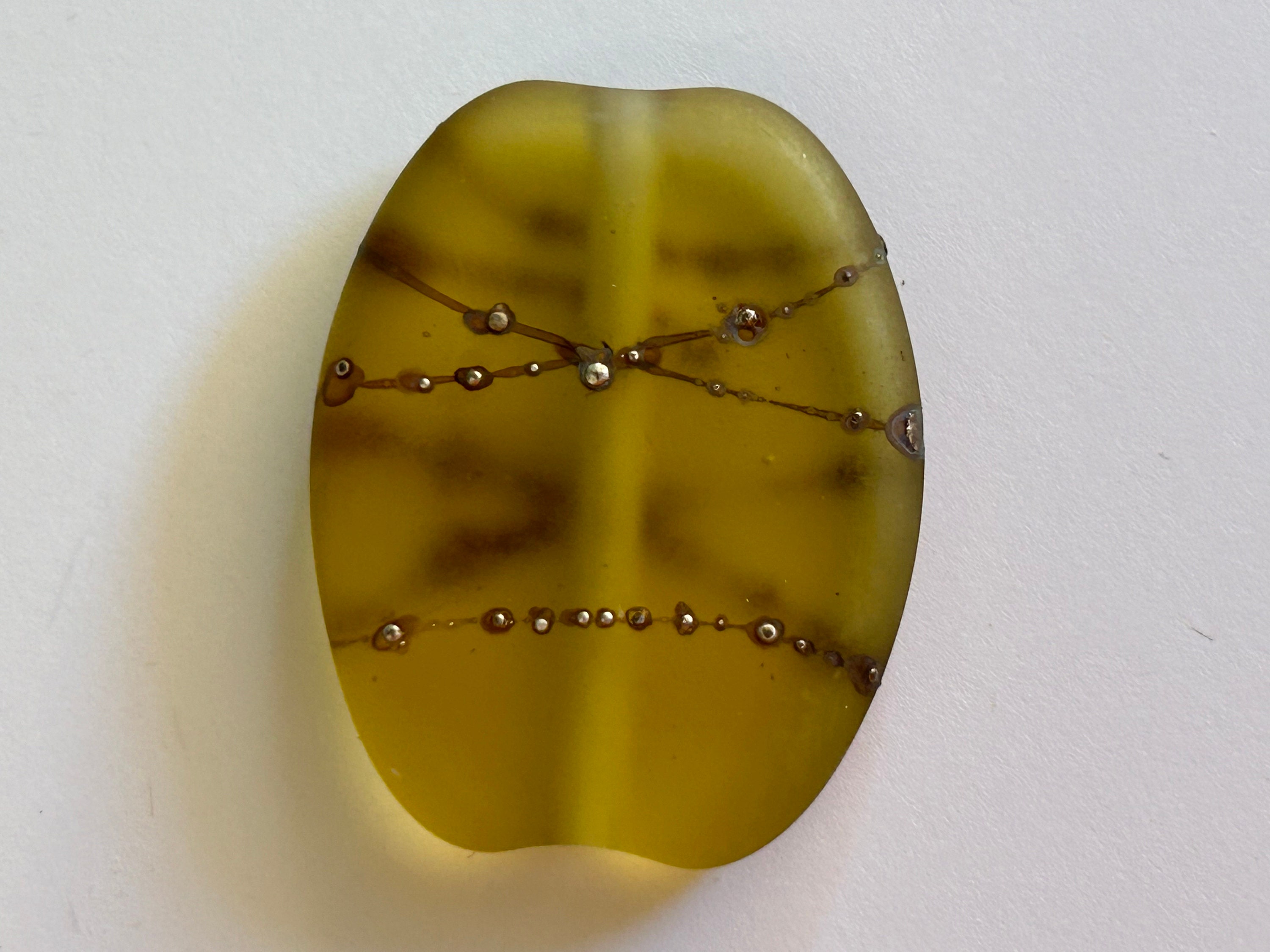 Handmade Artisan Lampwork Bead - Kelp 'sea Glass' Tab Bead, Focal Bead ...
