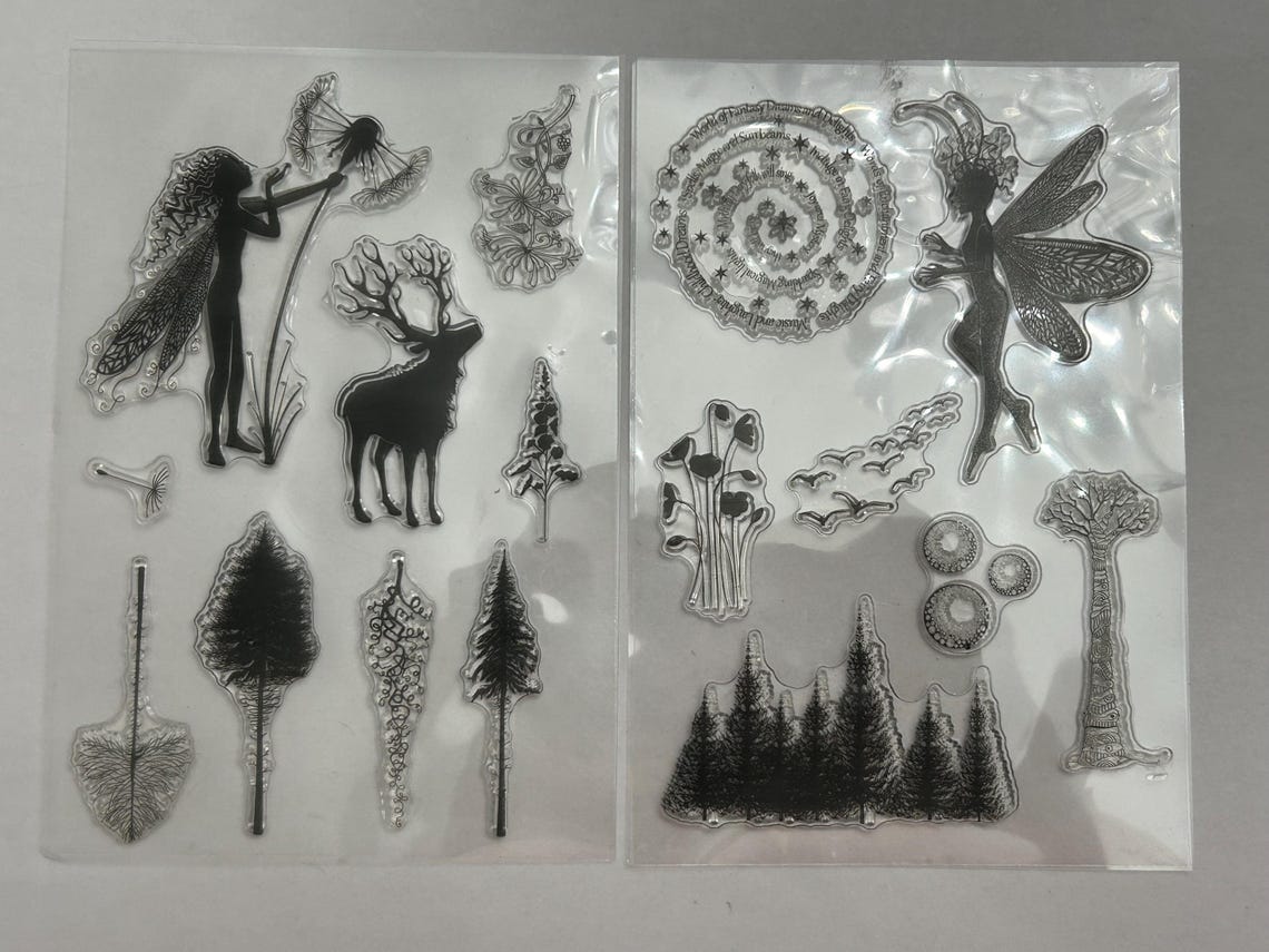16 Clear Stamps - Fairy and Fantasy Themed Stamps - Clear Photopolymer ...
