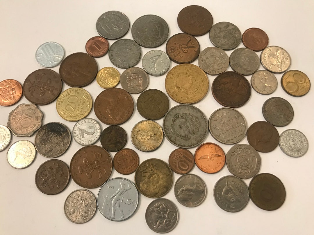 50 Vintage Foreign Coins Vintage Coins for Collecting or - Etsy