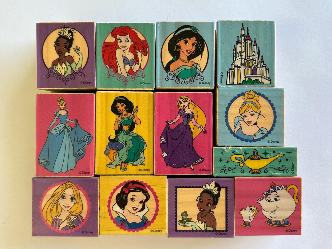 13 Rubber Stamps Disney Princesses and Characters Used Stamps, Some ...