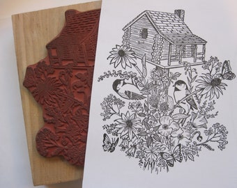 Log Cabin Stamp - Etsy