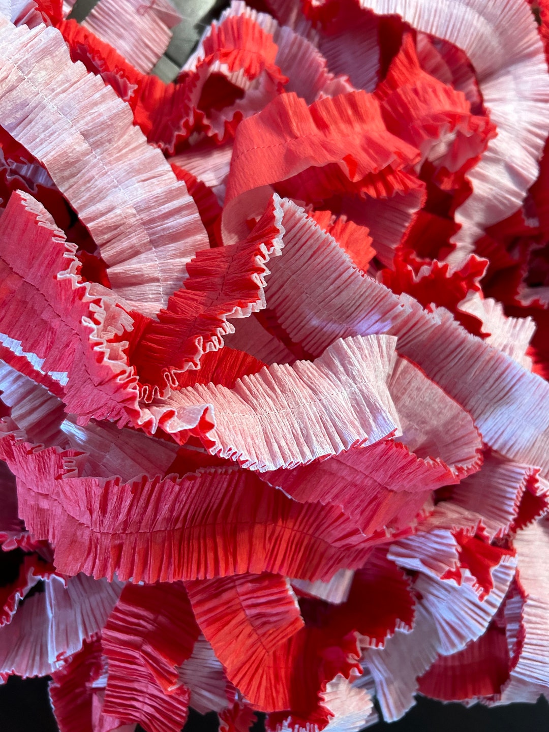 Ruffled Crepe Festooning Red and White Double Layer Crepe Ruffle YOUR ...