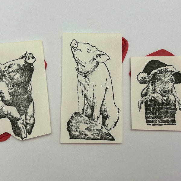 Pig Rubber Stamp - Etsy