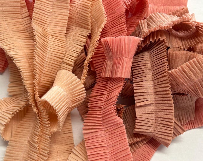 3 Pc Ruffled Vintage Crepe Paper - BLUSHY PINKS - 2 Yards Each in 3 ...