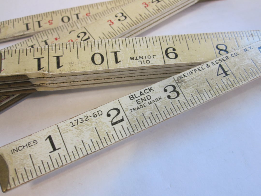 Vintage Folding 6 Foot Ruler Keuffel & Esser Co N. Y. 72 Inches Metal ...
