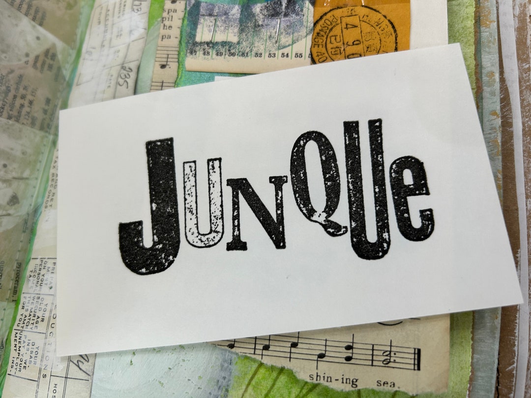 Rubber Stamp - JUNQUE Stamp, Mixed Letterpress Type Font - Great for ...