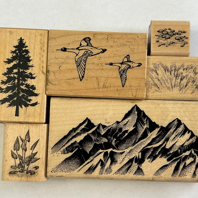 Mountain Stamp - Etsy