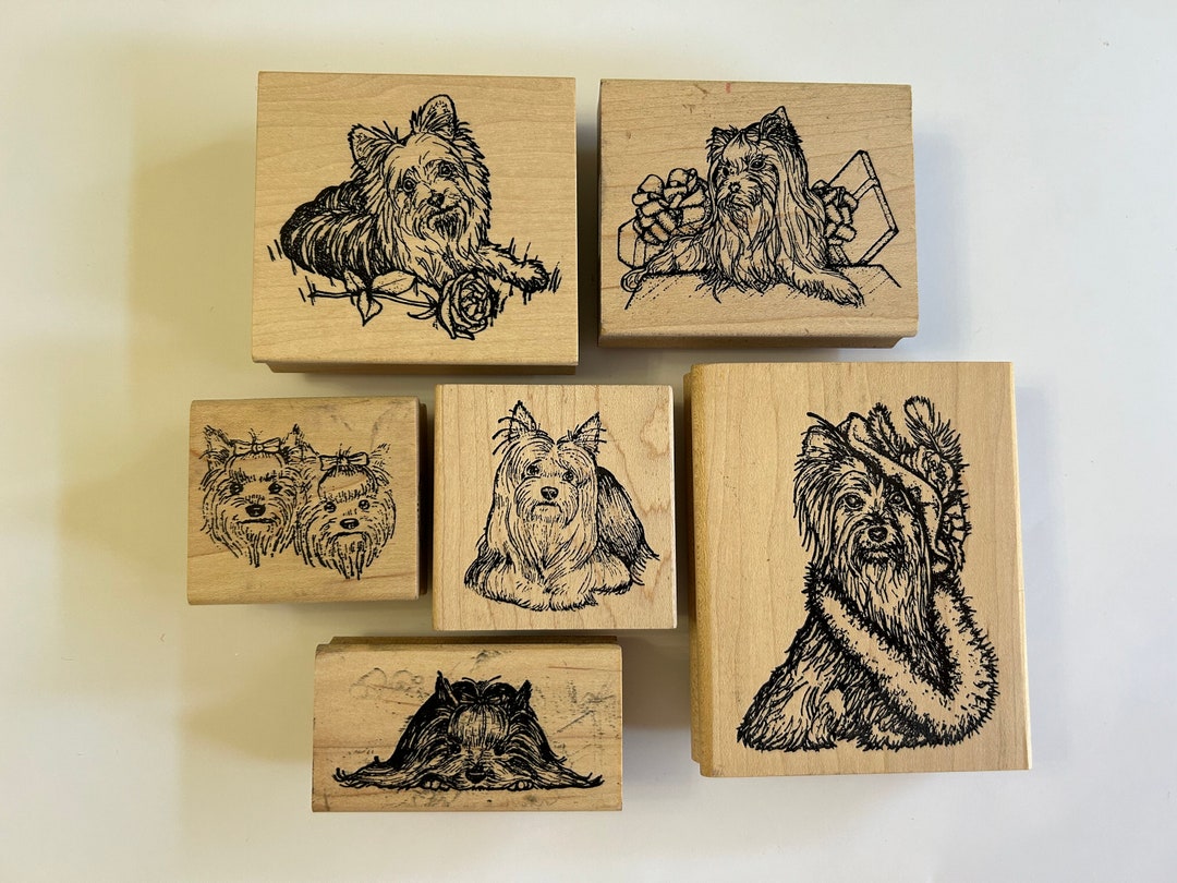 Rubber Stamp YOUR CHOICE Stamp Yorkie Dog Stamp, Yorkshire Terrier ...