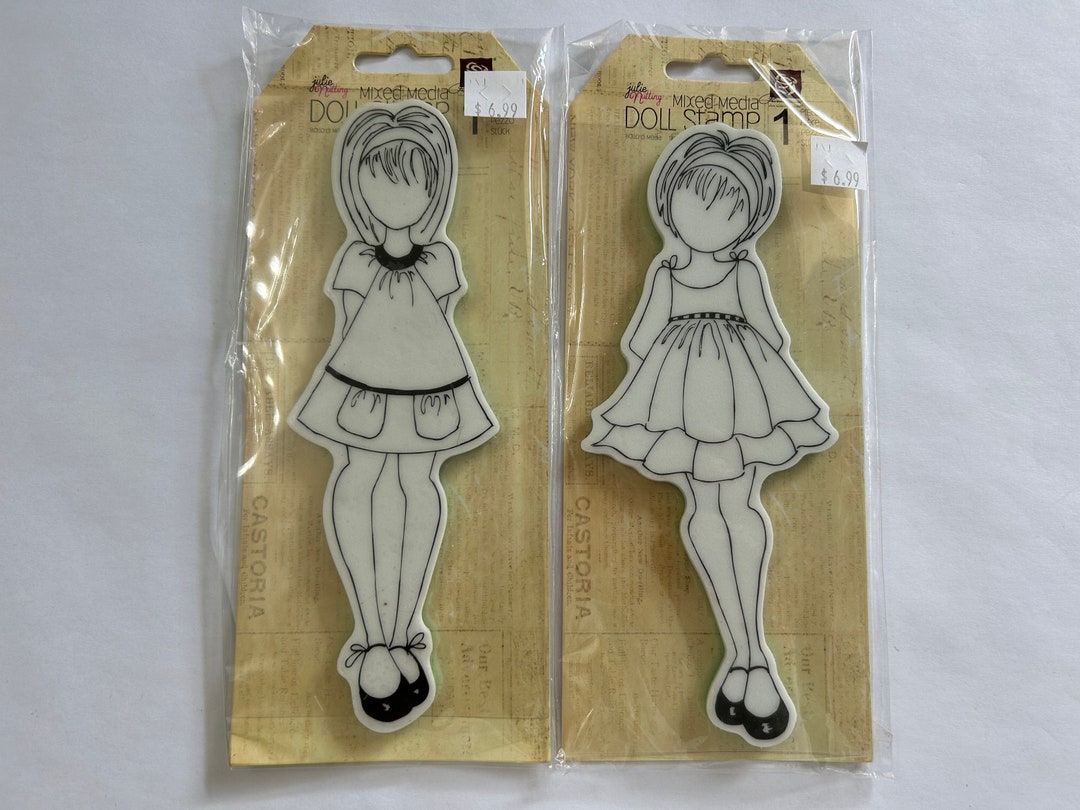 2 Pkgs Cling Mount Rubber Stamps - Julie Nutting Mixed Media Doll ...