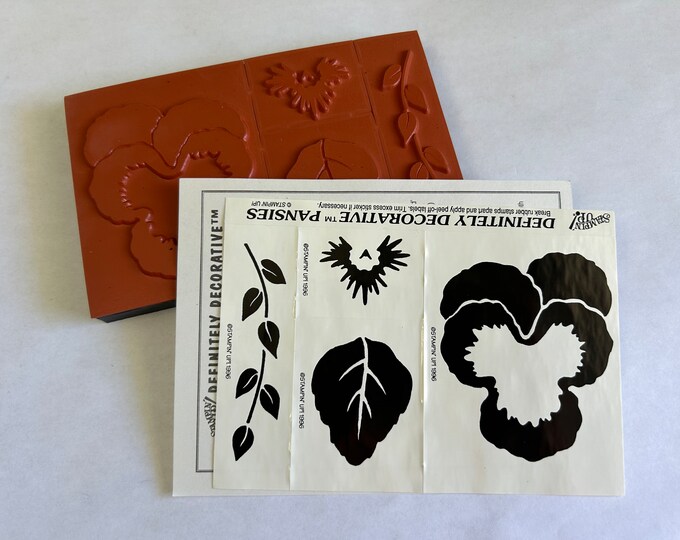 Rubber Stamp Set - Stampin' up Definitely Decorative Pansies - Large ...
