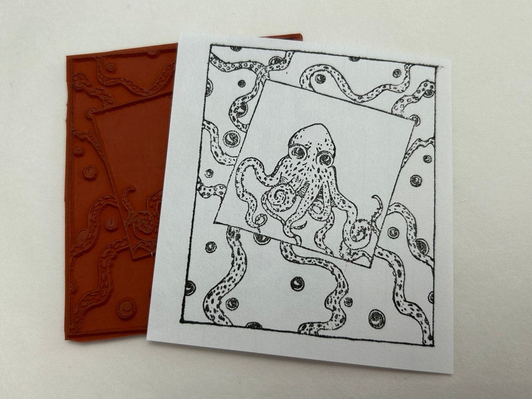 Rubber Stamp - Octopus Collage Stamp - Used Rubber Stamp, PH10 UML324E ...