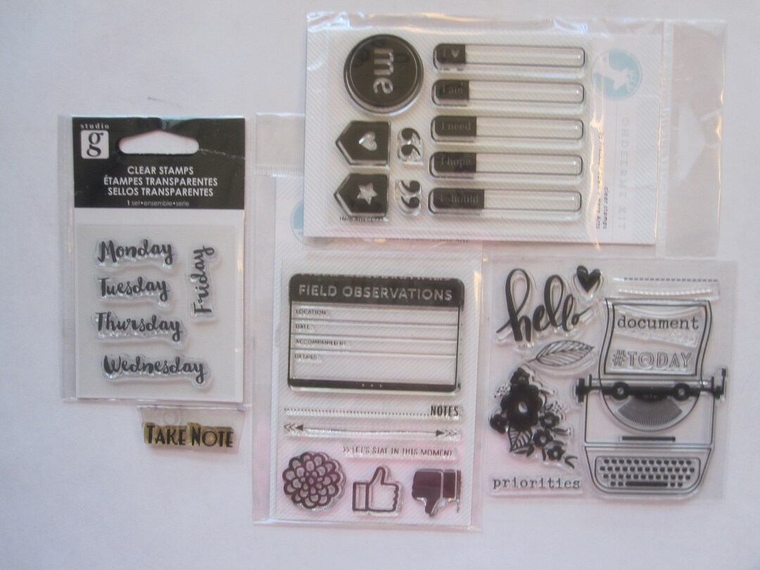 Clear Cling Mount Stamps - Journaling and Planner Stamps - Typewriter ...