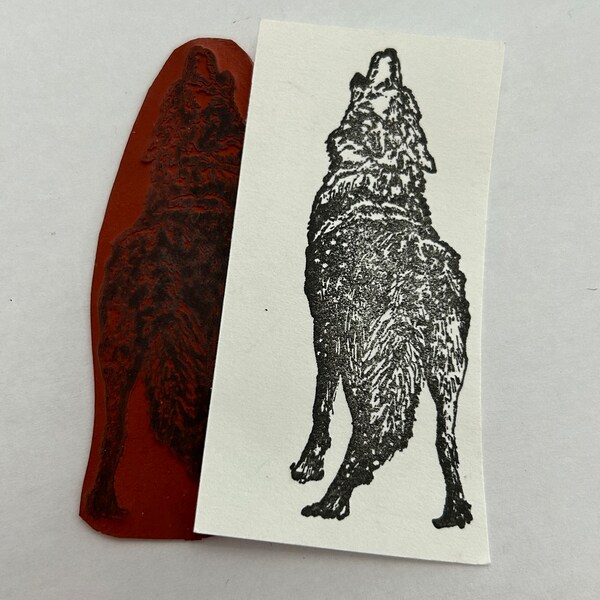 Howling Wolf Stamp - Etsy