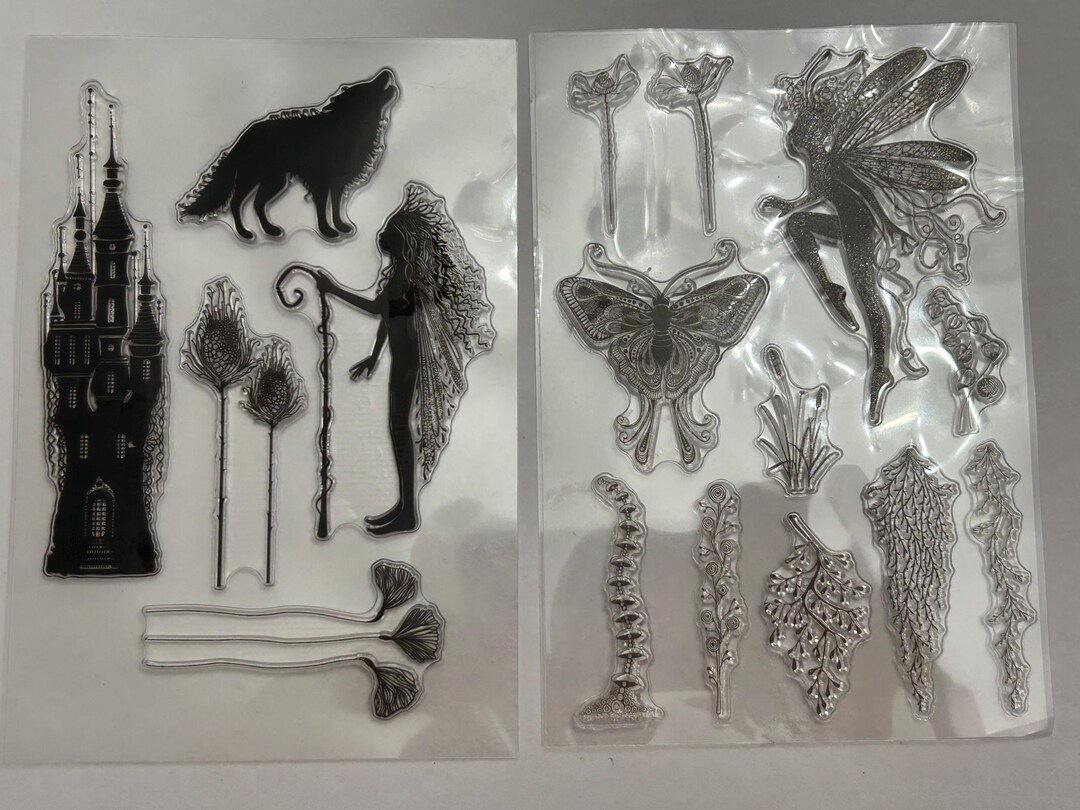 16 Clear Stamps - Fairy and Fantasy Themed Stamps - Clear Photopolymer ...