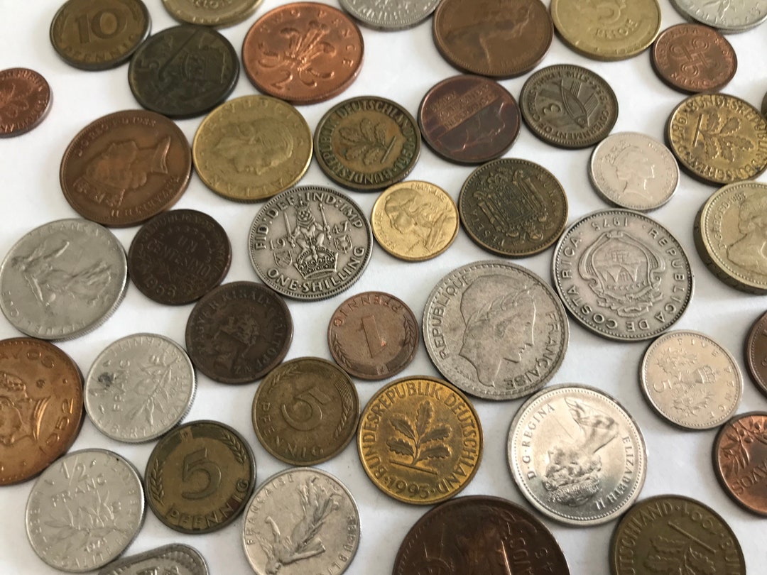 50 Vintage Foreign Coins Vintage Coins for Collecting or - Etsy