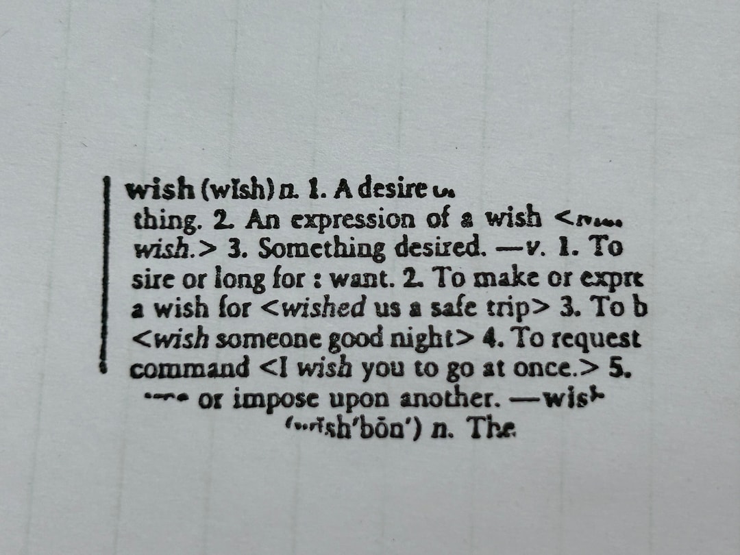 Rubber Stamp - WISH Definition Stamp - Rubber Only or Cling Mount ...