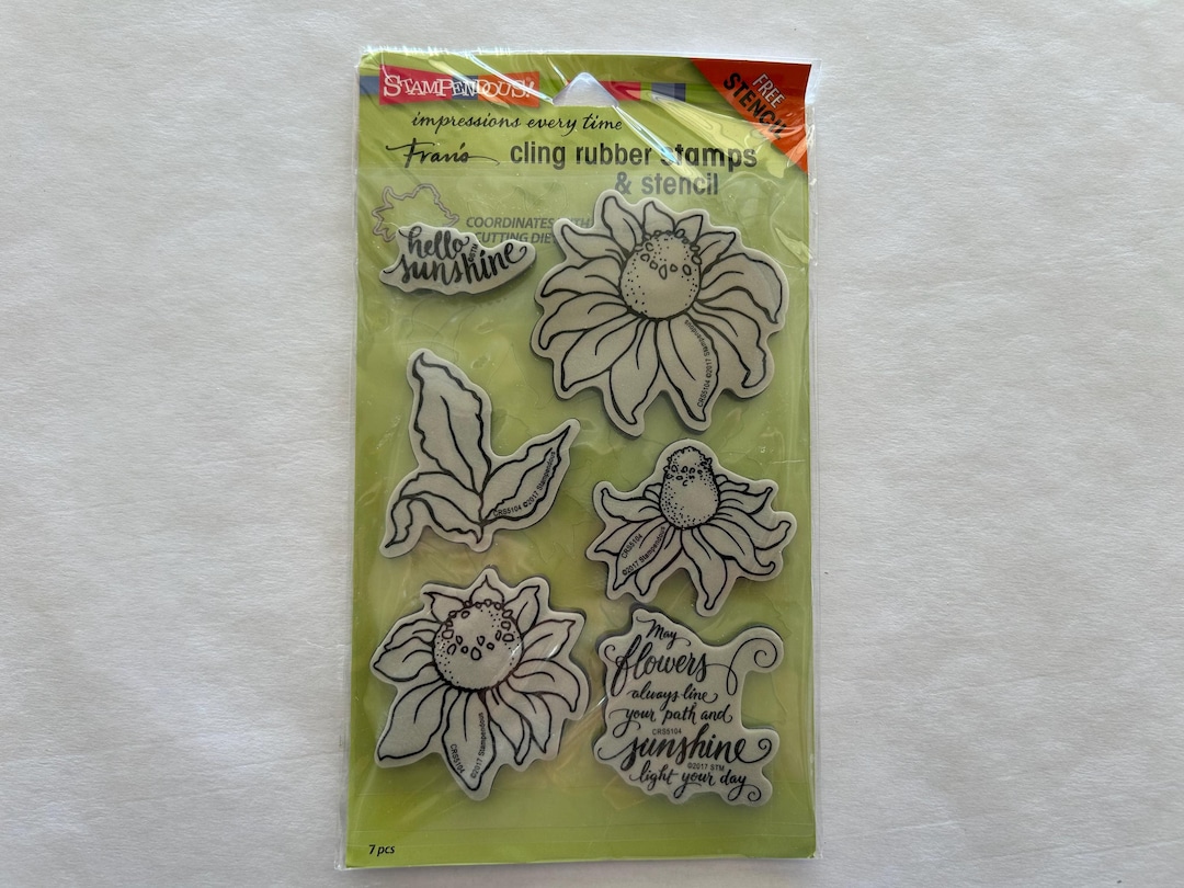 Cling Mount Stamp Set - CONEFLOWER Stamp Set With Sentiments ...