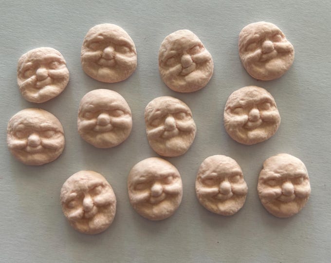 12 Handmade Miniature Clay Faces for Christmas Elf Crafting - Approx 3/ ...