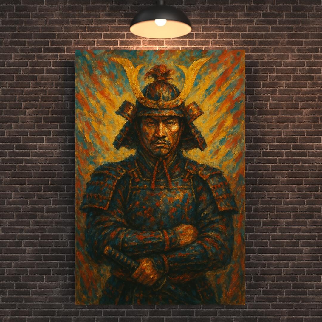 Samurai Warrior Wall Art | Japanese Modern Canvas | Bushido Symbol ...