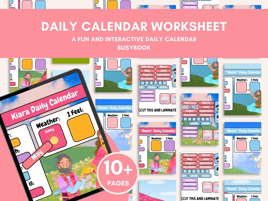 Kids Daily Calendar Printable | Reusable Weather, Feelings & Math ...