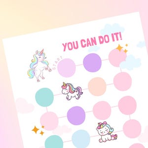 Printable Unicorn Behavior Reward Chart, Reward Charts for Kids, Daily ...