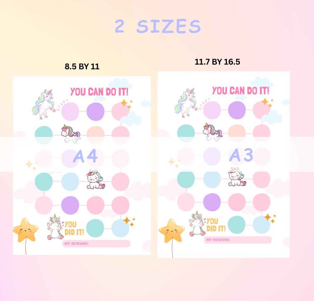 Printable Unicorn Behavior Reward Chart, Reward Charts for Kids, Daily ...
