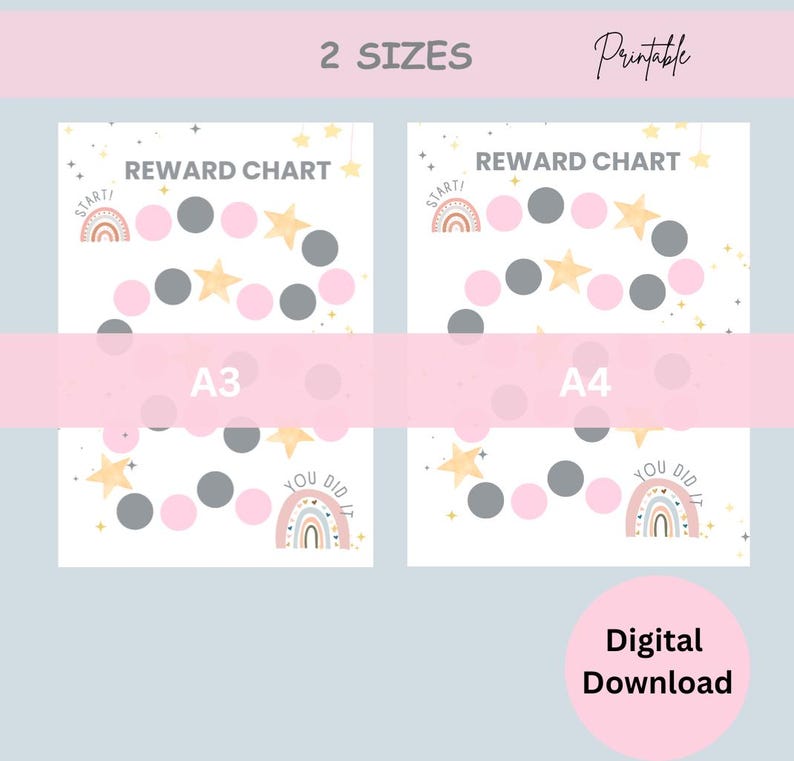 Rainbow Reward Chart for Kids: Toddler Chore Chart (digital Download ...