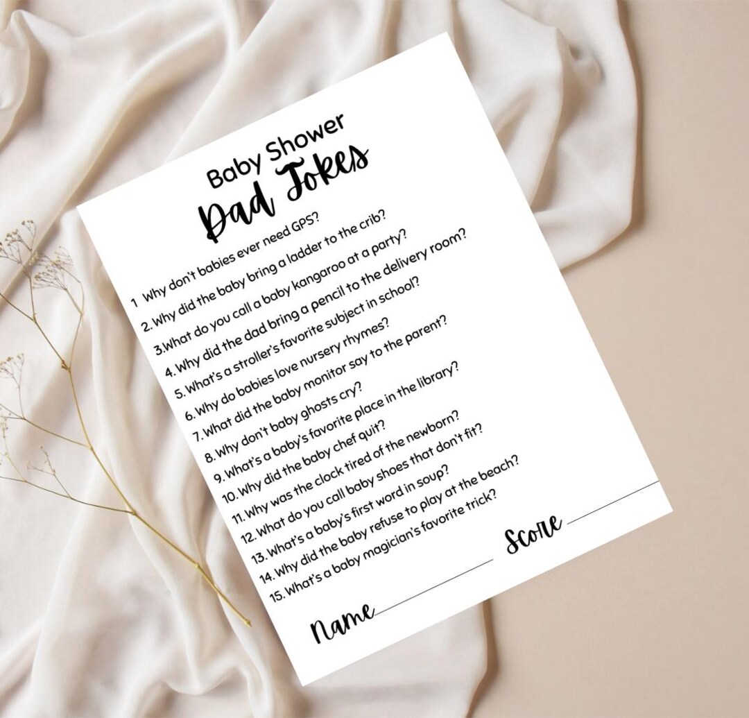 Funny Dad Jokes for Baby Showers, Funny Jokes and Riddles 100% Editable ...